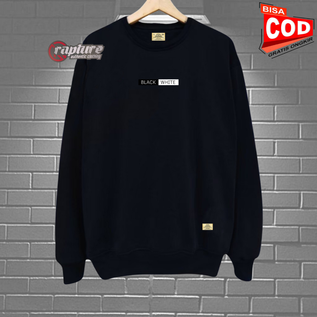 Jual Sweater Pria Distro Tebal Murah Authentic Terbaru Crewneck Hitam ...