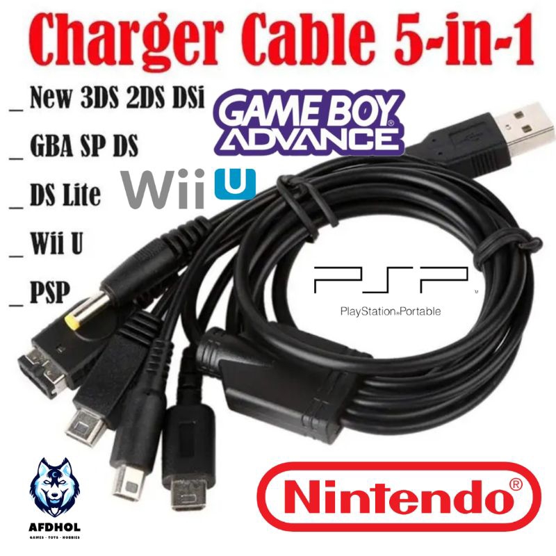 Jual KABEL 5IN1 USB CHARGER NINTENDO NEW 3DS 2DS DSI NDSI DS I NDS LITE GBA SP GAMEBOY ADVANCE ...