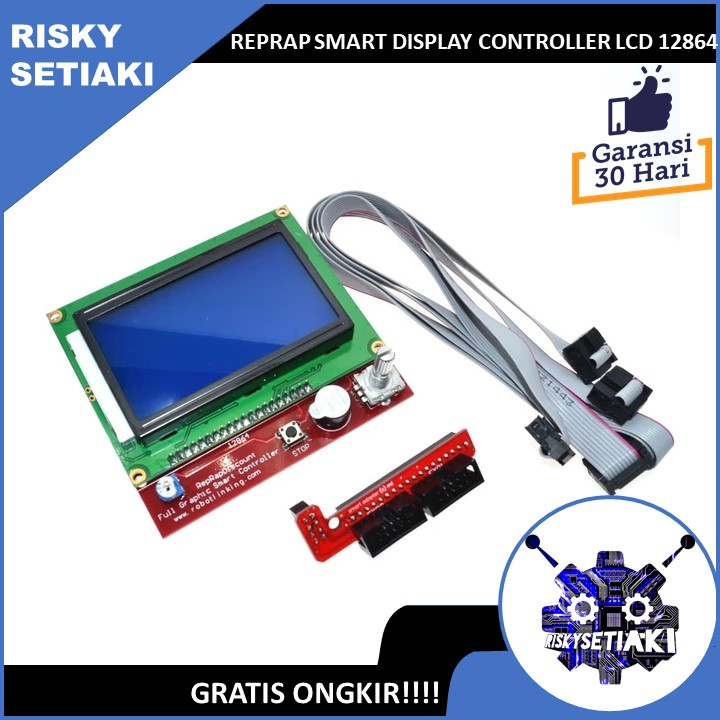 Jual REPRAP SMART DISPLAY CONTROLLER LCD 12864 3D PRINTER RAMPS 1.4 ...