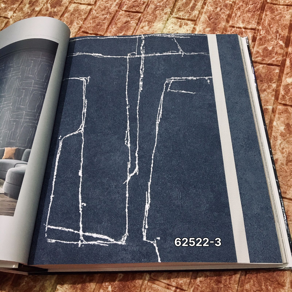 Jual WALLPAPER DINDING KOREA MOTIF CORETAN ABSTRAK MODERN BIRU CREAM ...