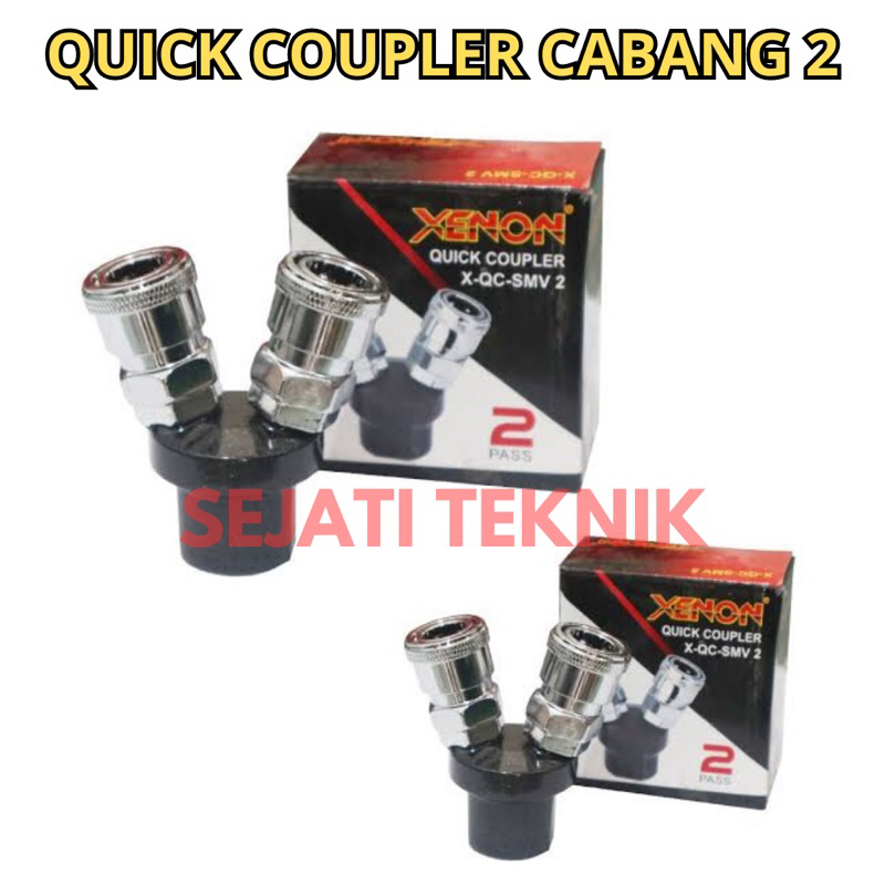 Jual quick coupler kompresor cabang 2 coupler selang angin kompresor ...