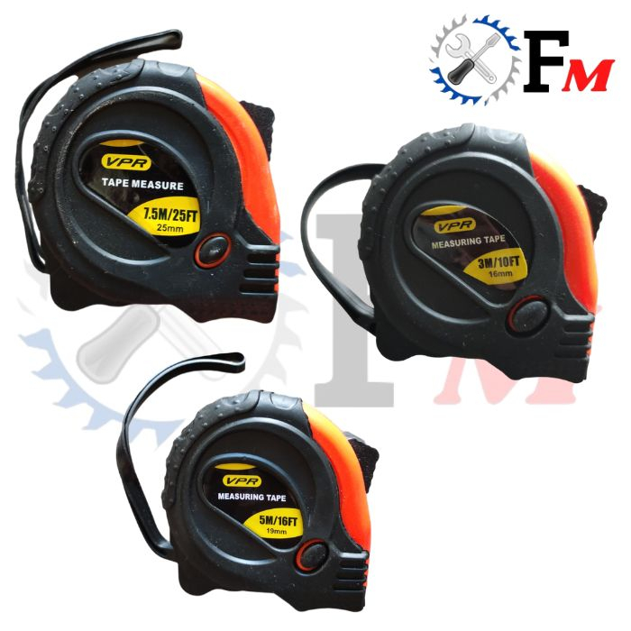 Jual Meteran Bangunan Roll Karet 3m 5m 7,5m / Measuring Tape 3 m 5 m 7.5 m VPR | Shopee Indonesia
