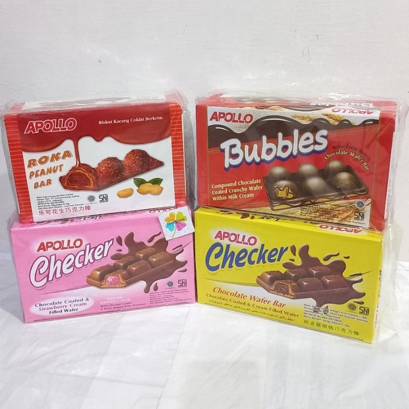 Jual Apollo Wafer Bar Apollo Checker Wafer | Shopee Indonesia