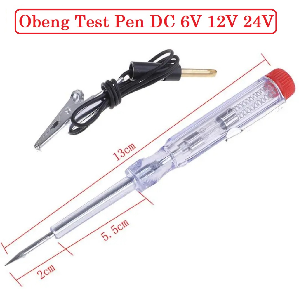 Jual Obeng Test Pen Aki Tester DC 6V-24V Tespen Testpen Mobil Motor ...