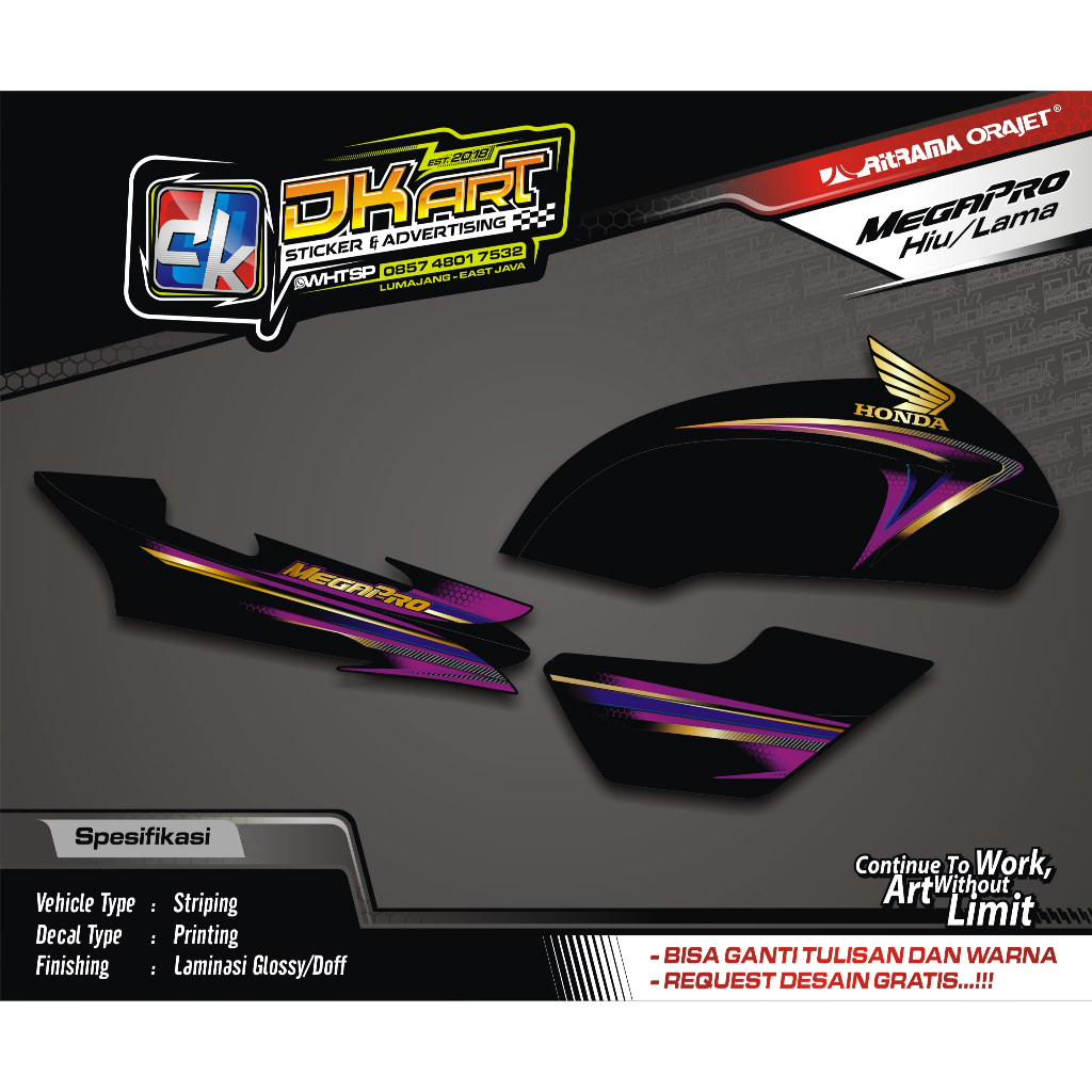 Jual Striping Variasi Megapro Hiu MP Hiu Motif Elegan Minimalis ...