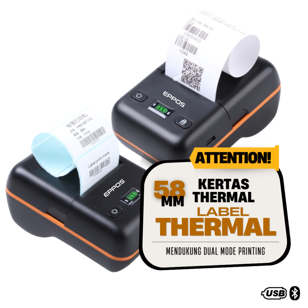 Jual Mini Printer Bluetooth Bisa Cetak Struk Dan Label Barcode EPPOS EP5858L [Dual Mode ...