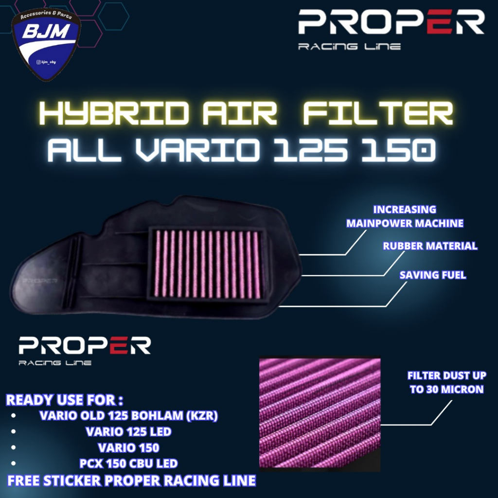 Jual FILTER UDARA PROPER RACING LINE VARIO 125 VARIO 150 PCX 150 CBU ...