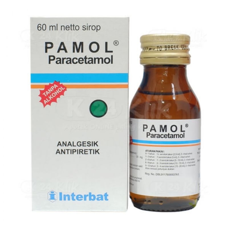 Jual pamol sirup 60 ml / paracetamol sirup / obat panas anak / sirup ...