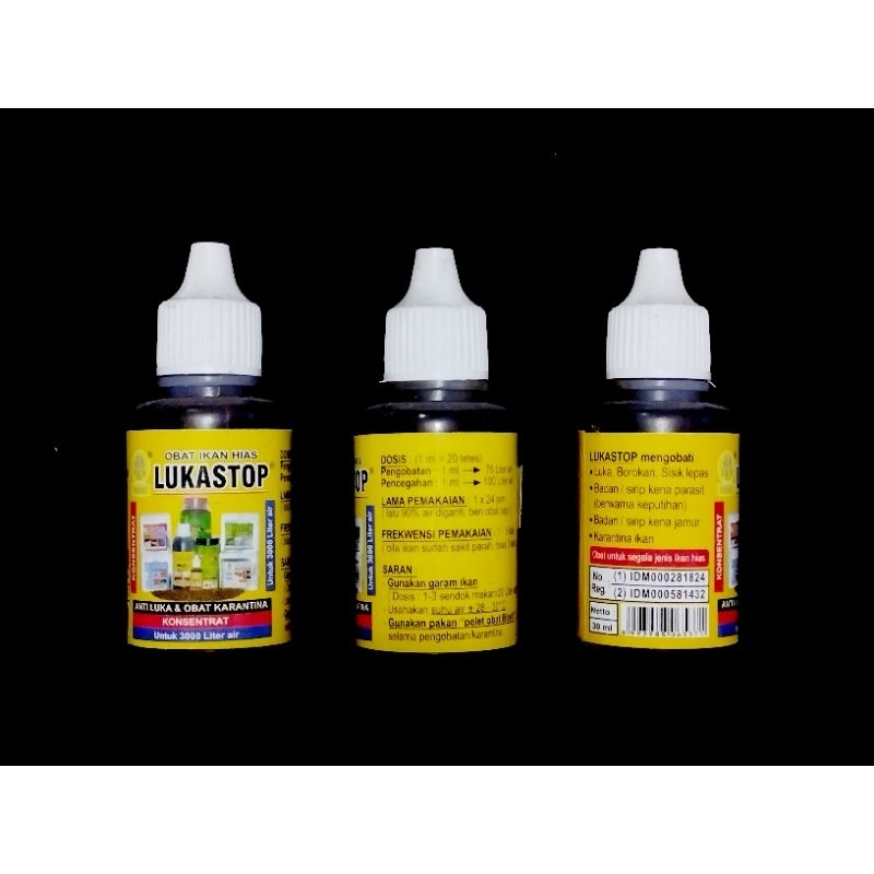 Jual Lukastop 30ml obat cair utk ikan hias luka borokan sisik lepas dll ...