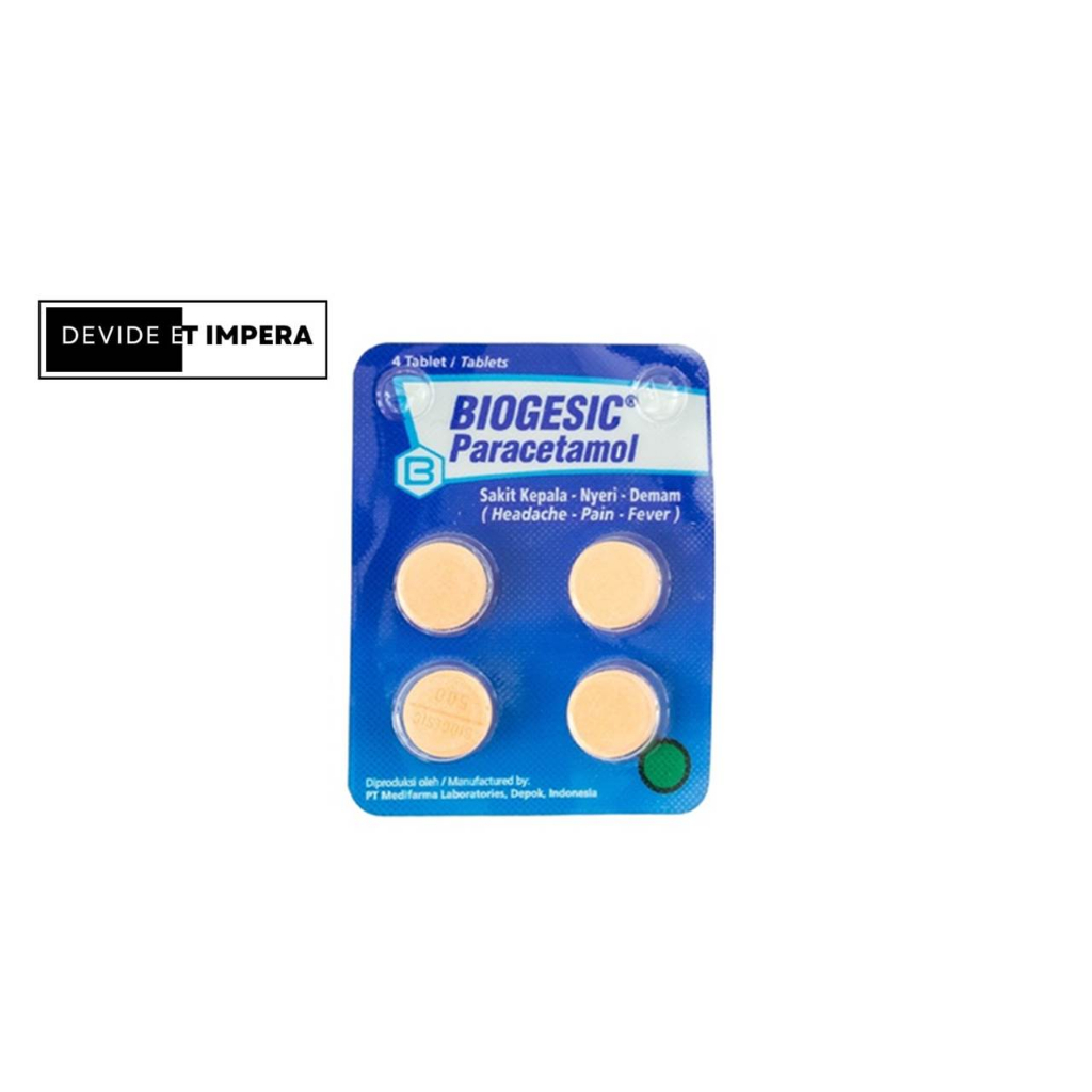 Jual Biogesic Strip 4 Tablet Demam Sakit Kepala | Shopee Indonesia