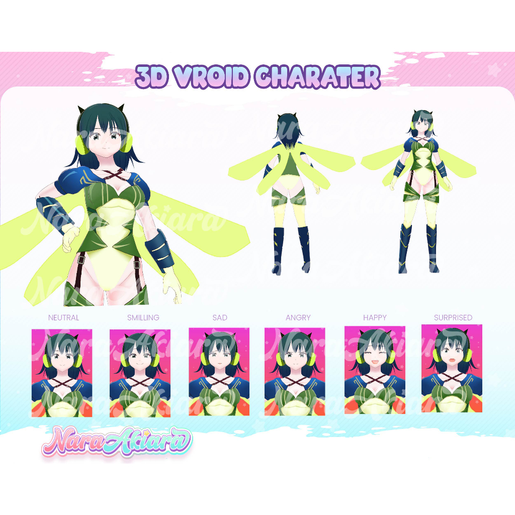Jual Karakter VTuber Impian dengan Model Vroid 3D Kami, Desain Avatar ...