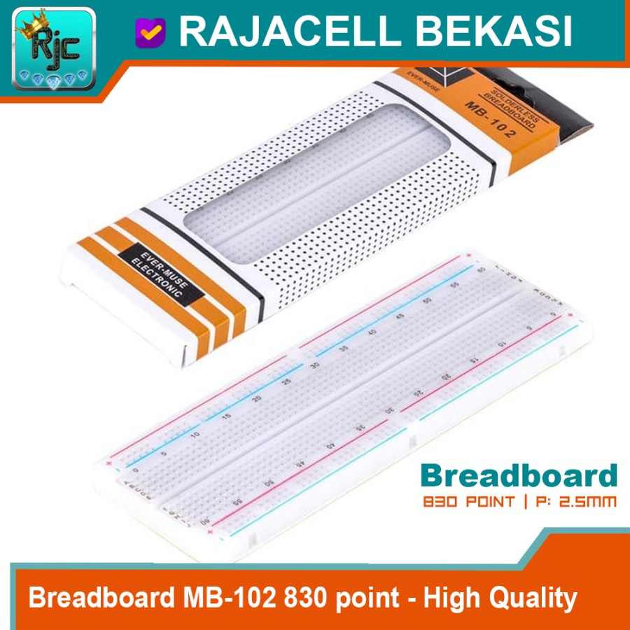Jual Solderless MB-102 Breadboard 830 Tie Point PCB Bread Board for Arduinoo | Shopee Indonesia