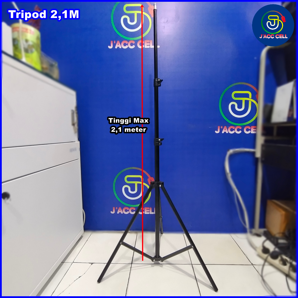 Jual Tripod 2,1 meter Light Stand Full Besi Tripod Universal 2 meter ...