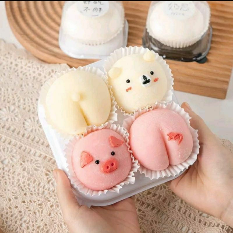 Jual 10 pcs Tray mochi kotak box mika mochi kue pia egg tart dessert ...