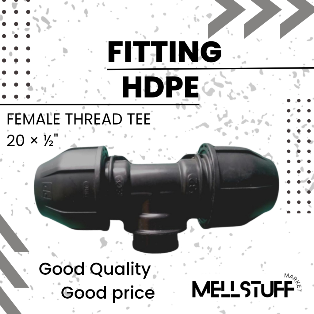 Jual Fitting HDPE Female Thread Tee Ukuran 20 MM × 1/2" Inch Sambungan ...