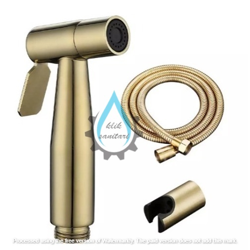 Jual 1 Set Jet Closet Shower Cebok Stop Kran Classic Gold Stainless ...