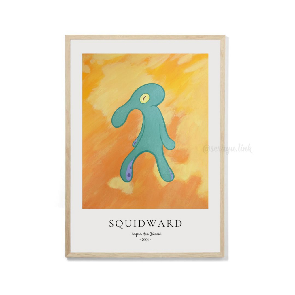 Jual Poster Mahakarya "Squidward - Tampan dan Berani" Art Print Plus ...