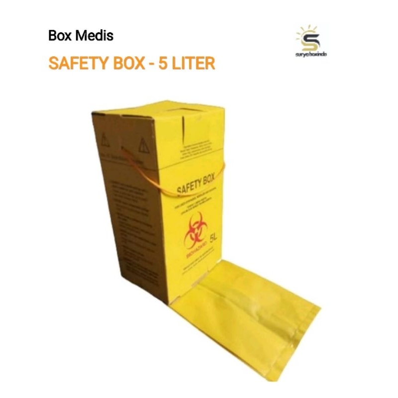 Jual Safety box 5 liter /Biohazard/Limbah Medis/Tempat Sampah Medis | Shopee Indonesia