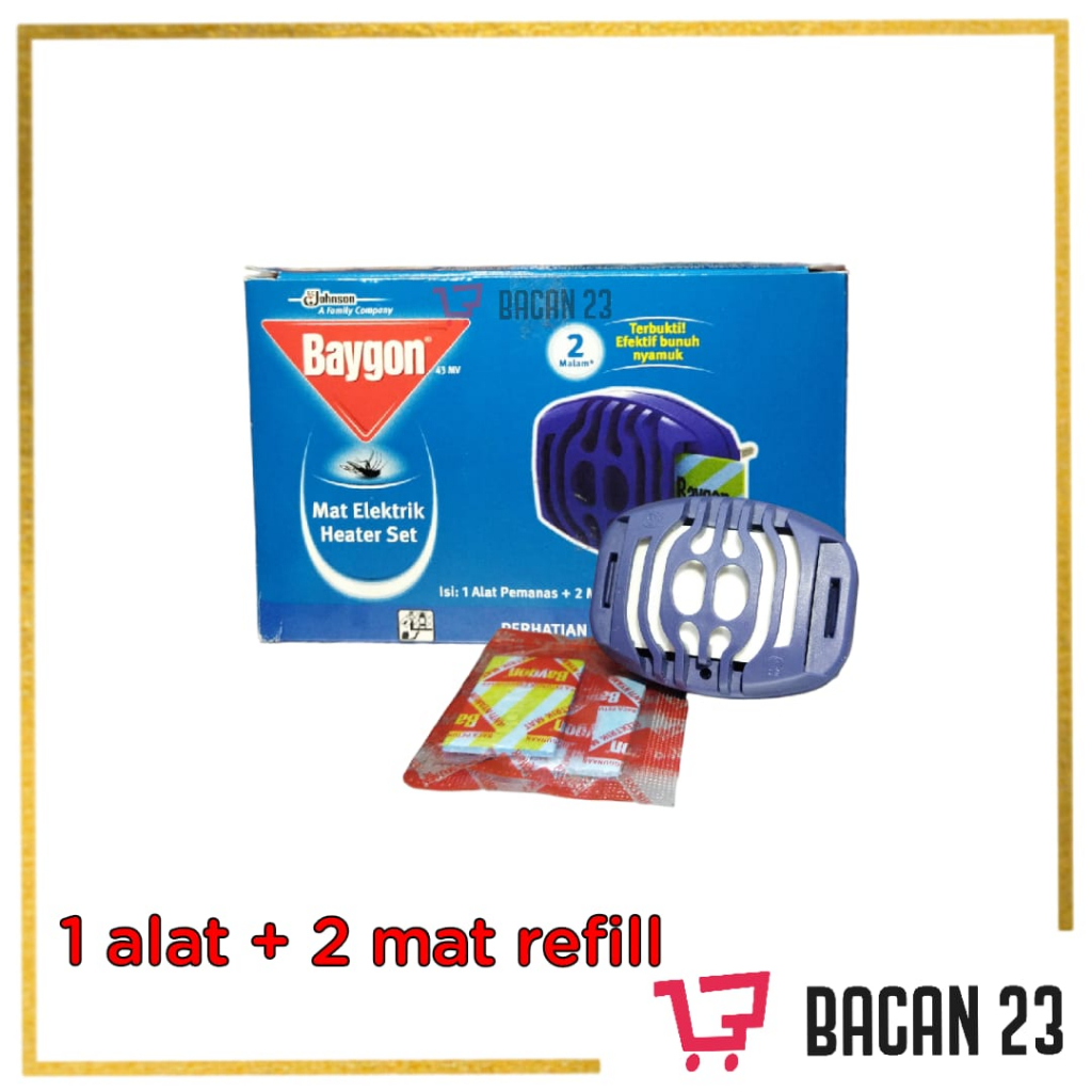 Jual Baygon Elektrik Heater Set ( 1 Alat + 2 Mat Refill ) / Anti Nyamuk - Bacan 23 | Shopee ...