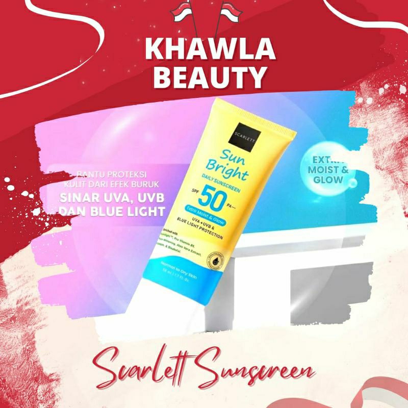 Jual SCARLETT Whitening Sun Bright Daily Sunscreen SPF 50 PA+++ 50ml | Shopee Indonesia