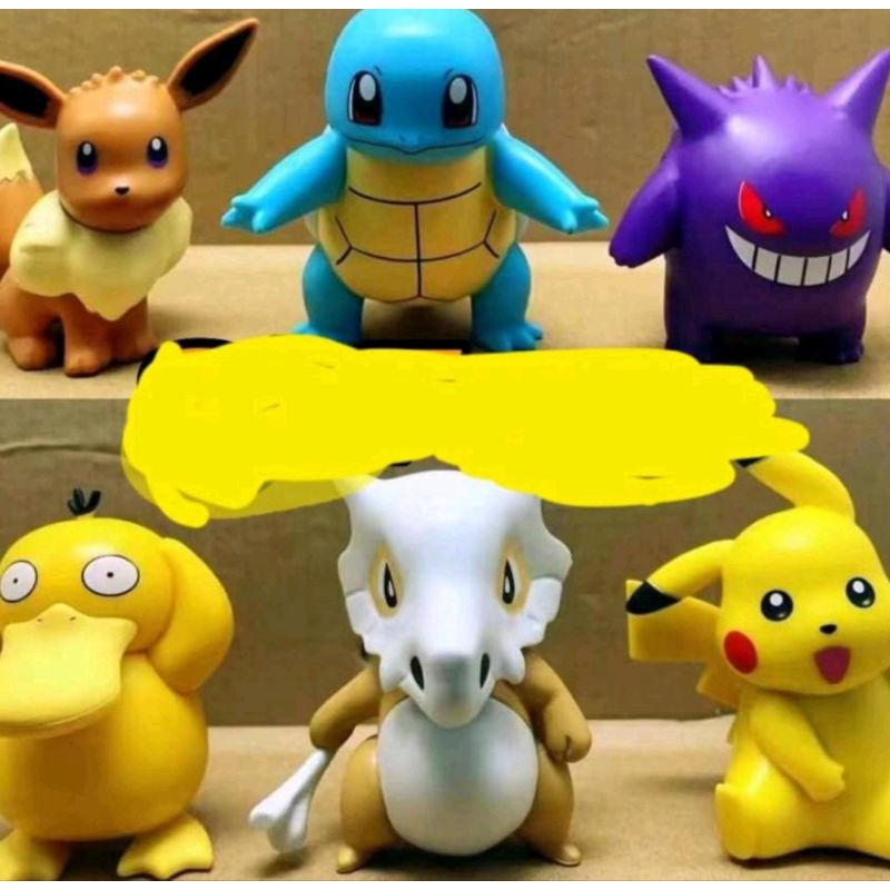 Jual figure set 6 pokemon pikachu charmender naruto bulbasaur squirtle ...