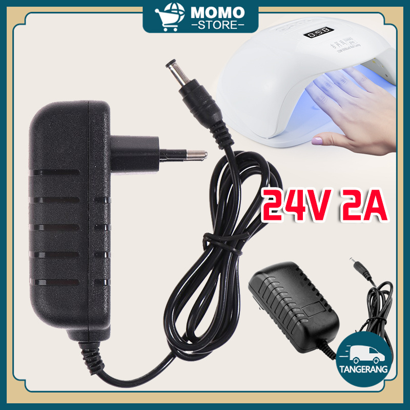 Jual EU AC ADAPTER 24V 2A Power Adapter Untuk LED Strip Dan Lampu LED UV Nail Art | Shopee Indonesia