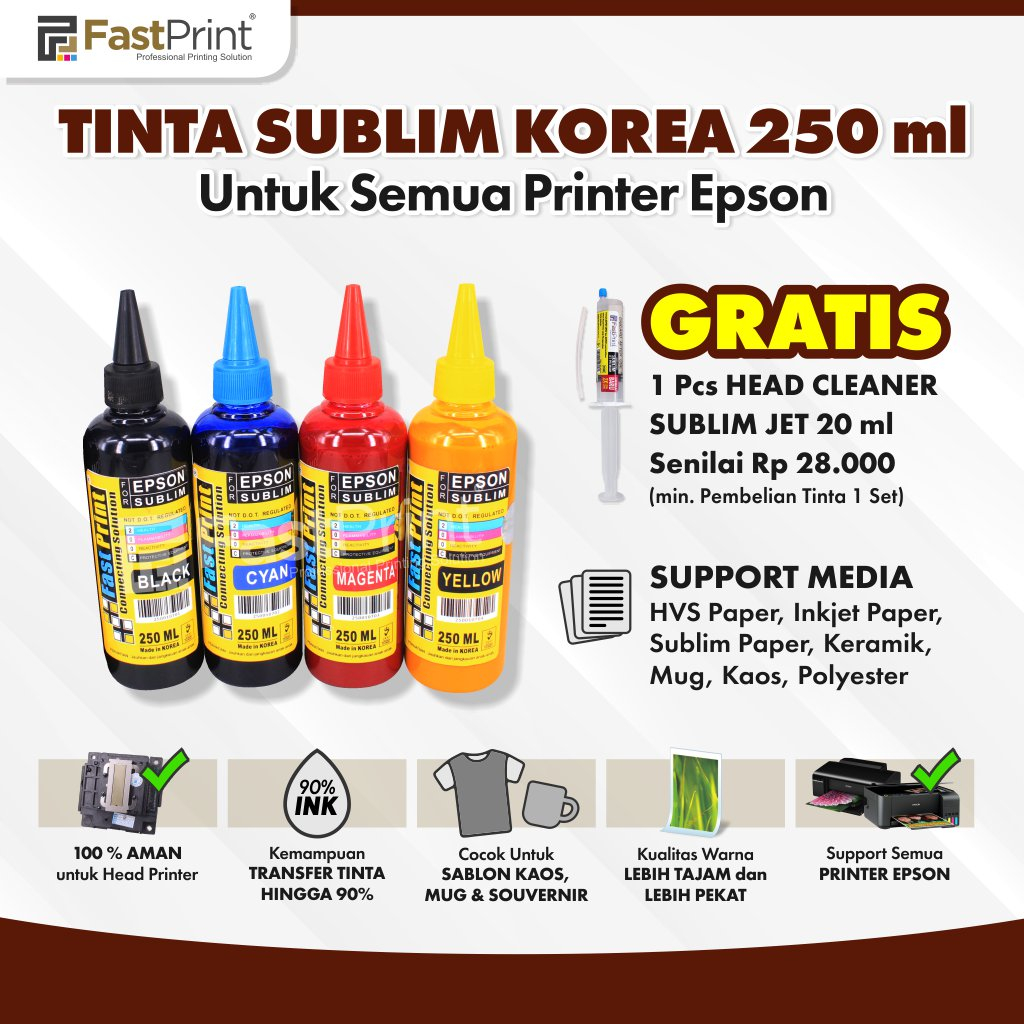 Jual Tinta Printer Sublim Korea Epson 1 Set 4 Warna 250 ML | Shopee ...