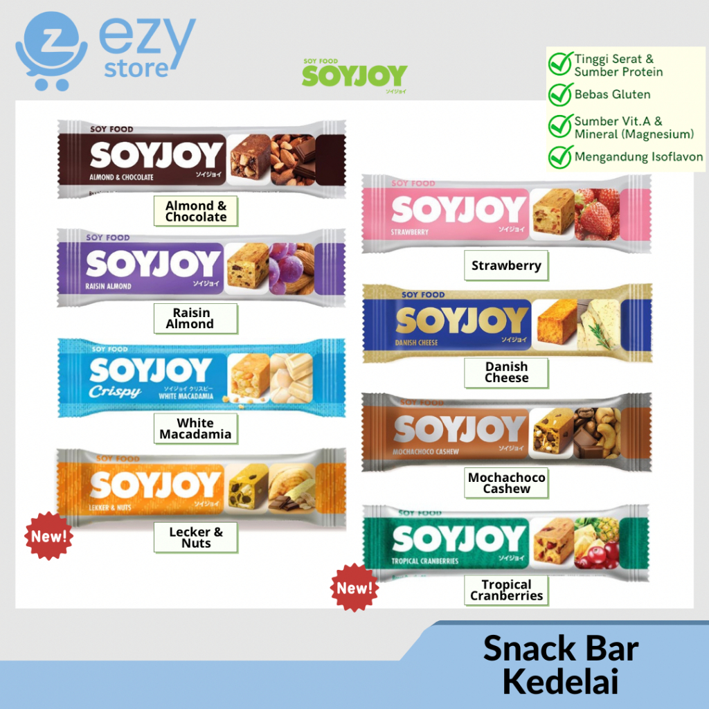Jual Soyjoy Snack Bar Cemilan Sehat Diet 30 gram / Gluten Free / Almond & Chocolate / Mochachoco ...