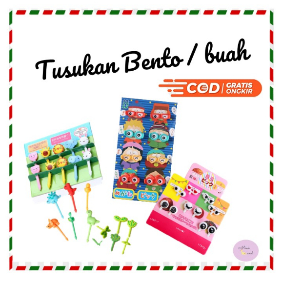 Jual Tusukan Bento dan Buah/ Garpu Buah Bentuk Lucu/ Tusukan Hiasan ...