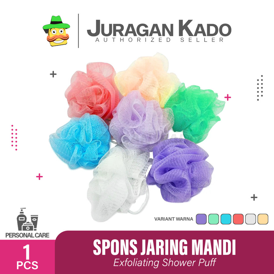 Jual Spon Shower Puff Spons Mandi Jaring Polos Spon Shower Puff Gel ...
