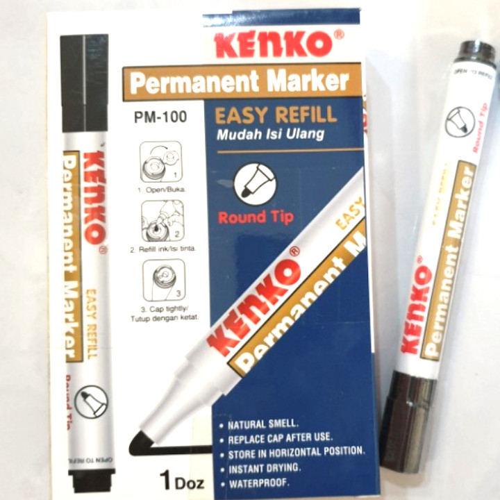 Jual Spidol Permanen / Permanent Marker Kenko MP-100 - Hitam | Shopee ...
