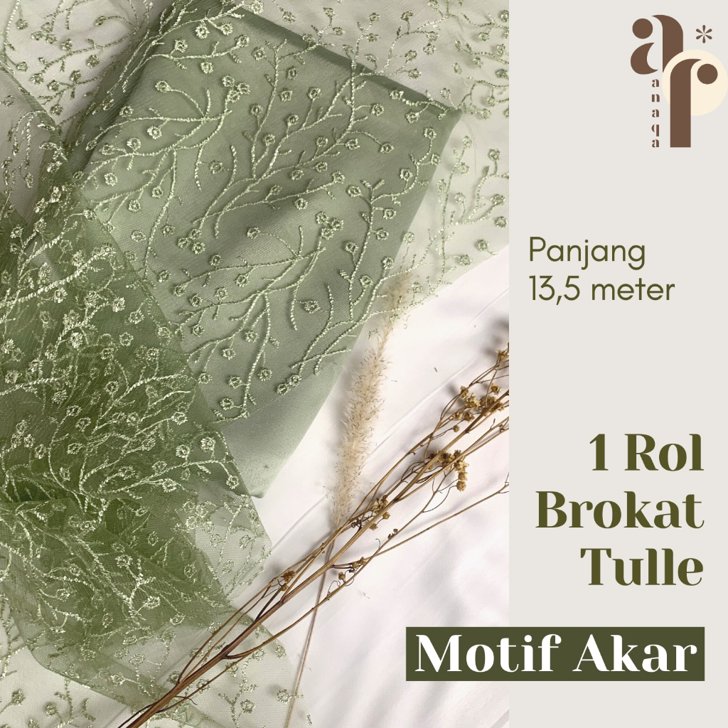 Jual 1 ROL Kain Brukat Premium Akar Motif / Brokat Tile Prancis (Bahan ...