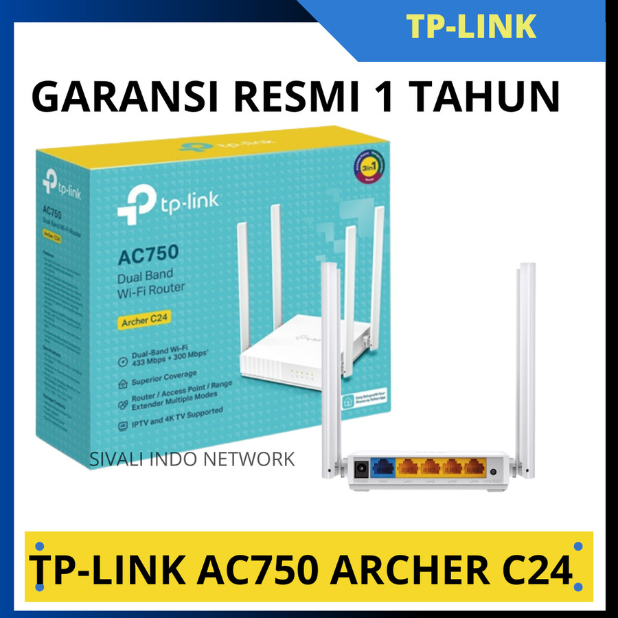 Jual TP-LINK ARCHER C24 AC750 DUAL-BAND Wi-Fi ROUTER HIGH SPEED Wi-Fi 4.7 | Shopee Indonesia