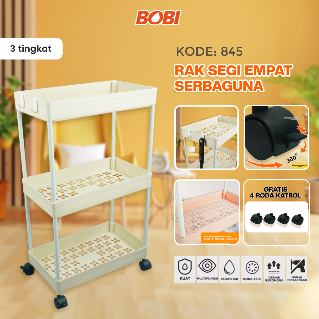 Jual Rak Segiempat 3 Susun Kode 845 Serbaguna // Rak Troli Susun ...