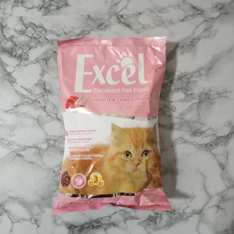 Jual MAKANAN KUCING EXCEL CAT MOTHER AND KITTEN KEMASAN PINK 500 GRAM ...