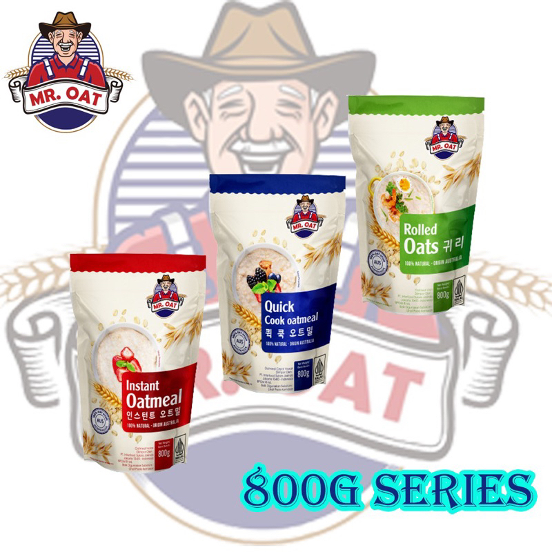 Jual MR Oat 800g Instant Oat Meal Rolled Oats Quick Cook Cereal ...