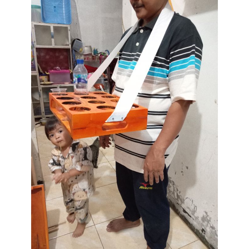Jual nampan kayu tatakan gelas tempat botol tempat gelas cup pop ice ...