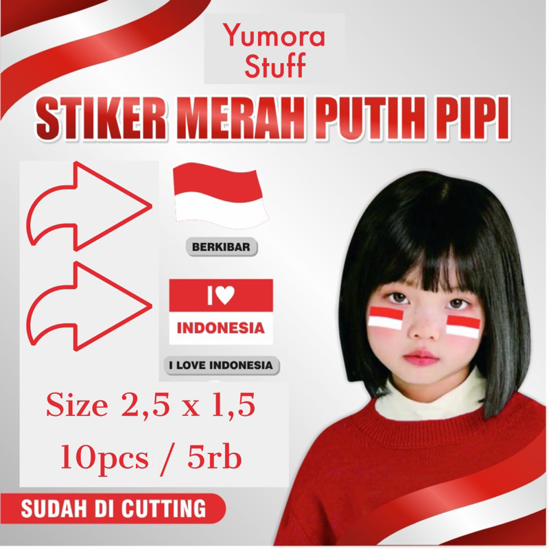Jual [10Pcs] Sticker Pipi HUT RI Bendera Merah Putih / Stiker ...