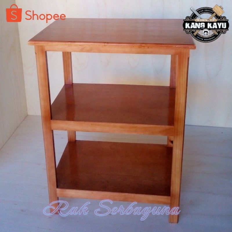 Jual Rak kayu serbaguna rak minimalis tiga susun | Shopee Indonesia
