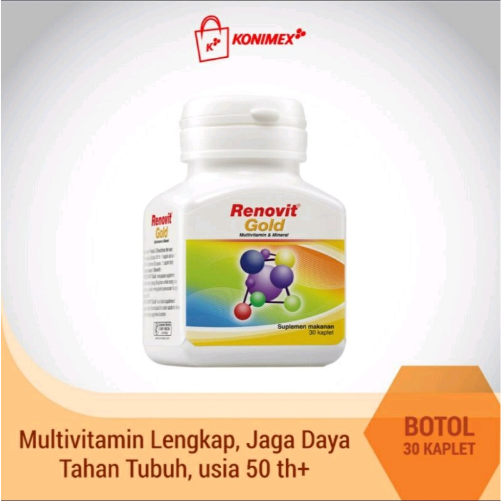 Jual Renovit GOLD Botol 30 Kaplet Multivitamin dan Mineral | Shopee ...