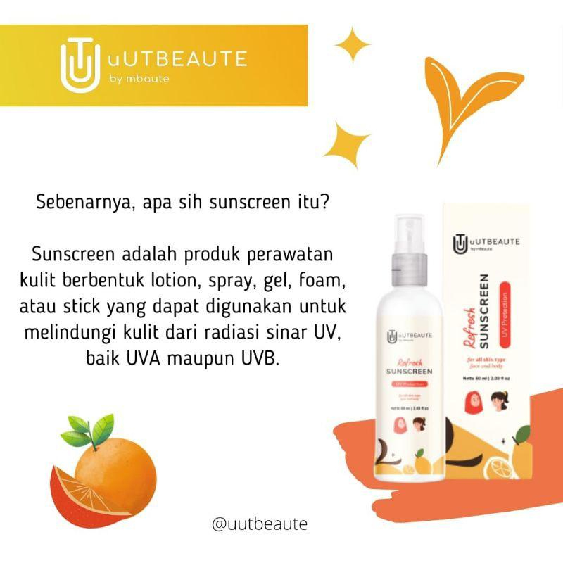 Jual UUT Beaute Refreshing Sunscreen Melindungi kulit wajah dan badan ...