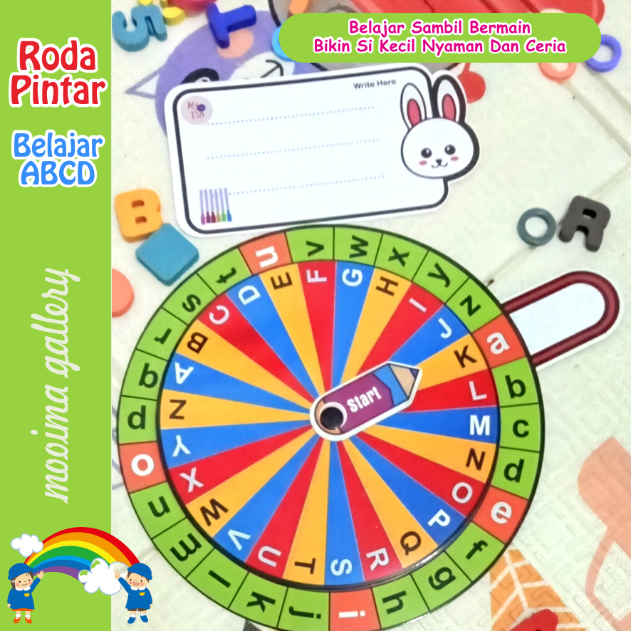 Jual RODA PINTAR ALPHABET Mainan Edukasi Anak TK SD / roda pintar abc ...