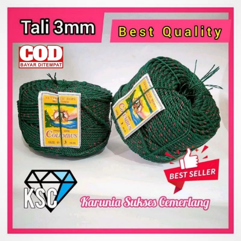 Jual TALI 3MM / TAMBANG 3MM / TAMPAR 3MM / TALI JEMURAN / TALI PROYEK / TALI KERAJINAN / TALI ...