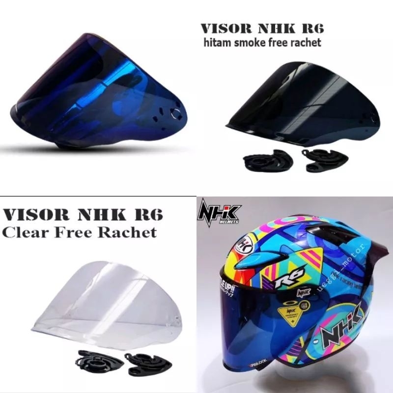 Jual kaca helm nhk r6 datar / flat visor nhk r6 nhk / nhk S1 gp pro ...