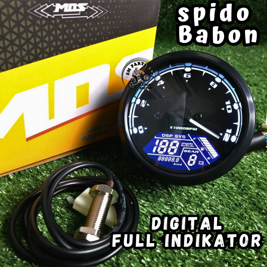 Jual Spido babon spidometer babon bulat LED DIGITAL plus sensor ...