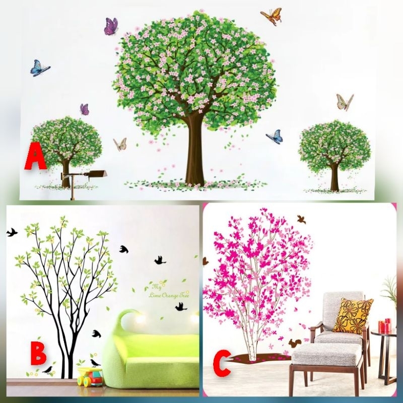 Jual K70 Wallsticker dinding motif pohon stiker dinding | Shopee Indonesia