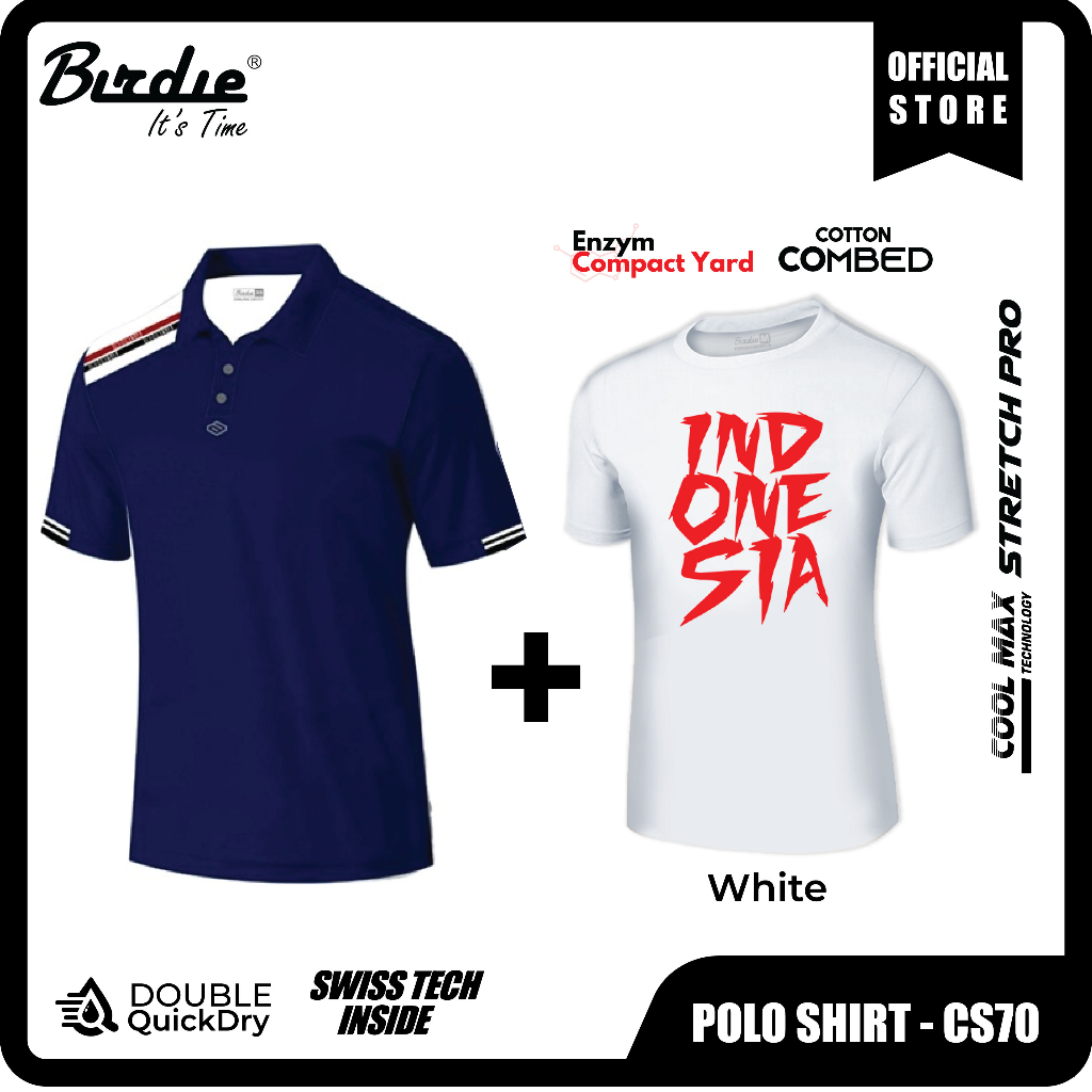 Jual Baju Polo Shirt Golf Polyester Drifit CoolMax Birdie CS70 | Shopee ...