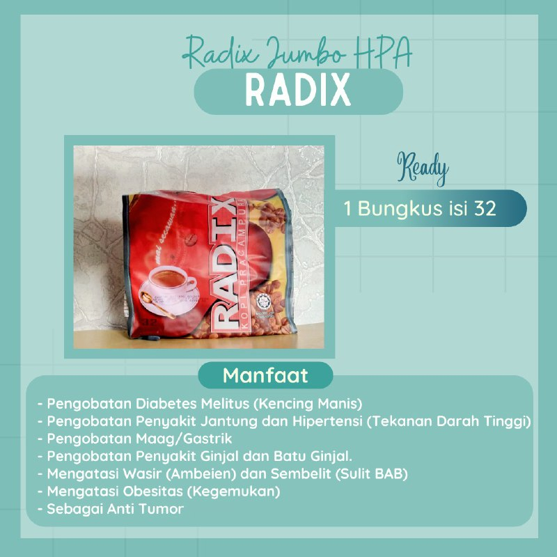 Jual Radix Jumbo HPA Isi 32 Sachet || Kadai Dayoem Oleh-oleh Haji dan ...
