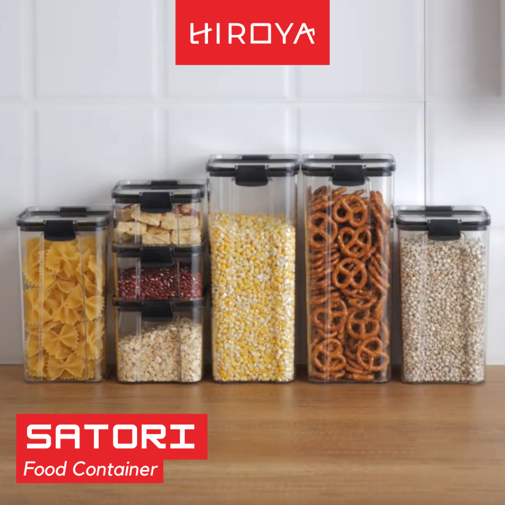 Jual 【HIROYA】SATORI Toples Kotak Cemilan Kedap Udara Penyimpanan Teh ...