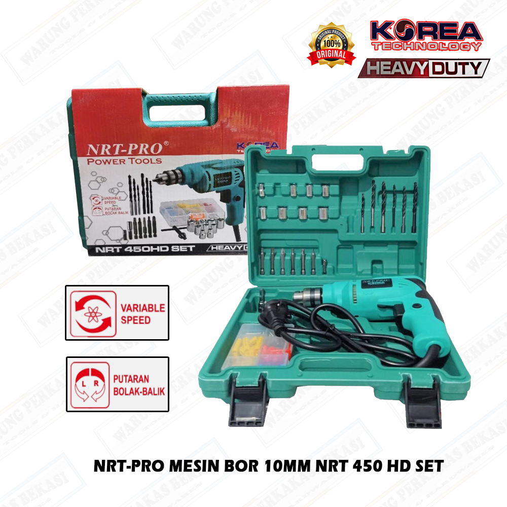 Jual NRT-PRO 10mm Mesin Bor Listrik 10 mm Acc Lengkap Mata Bor NRT 450 ...